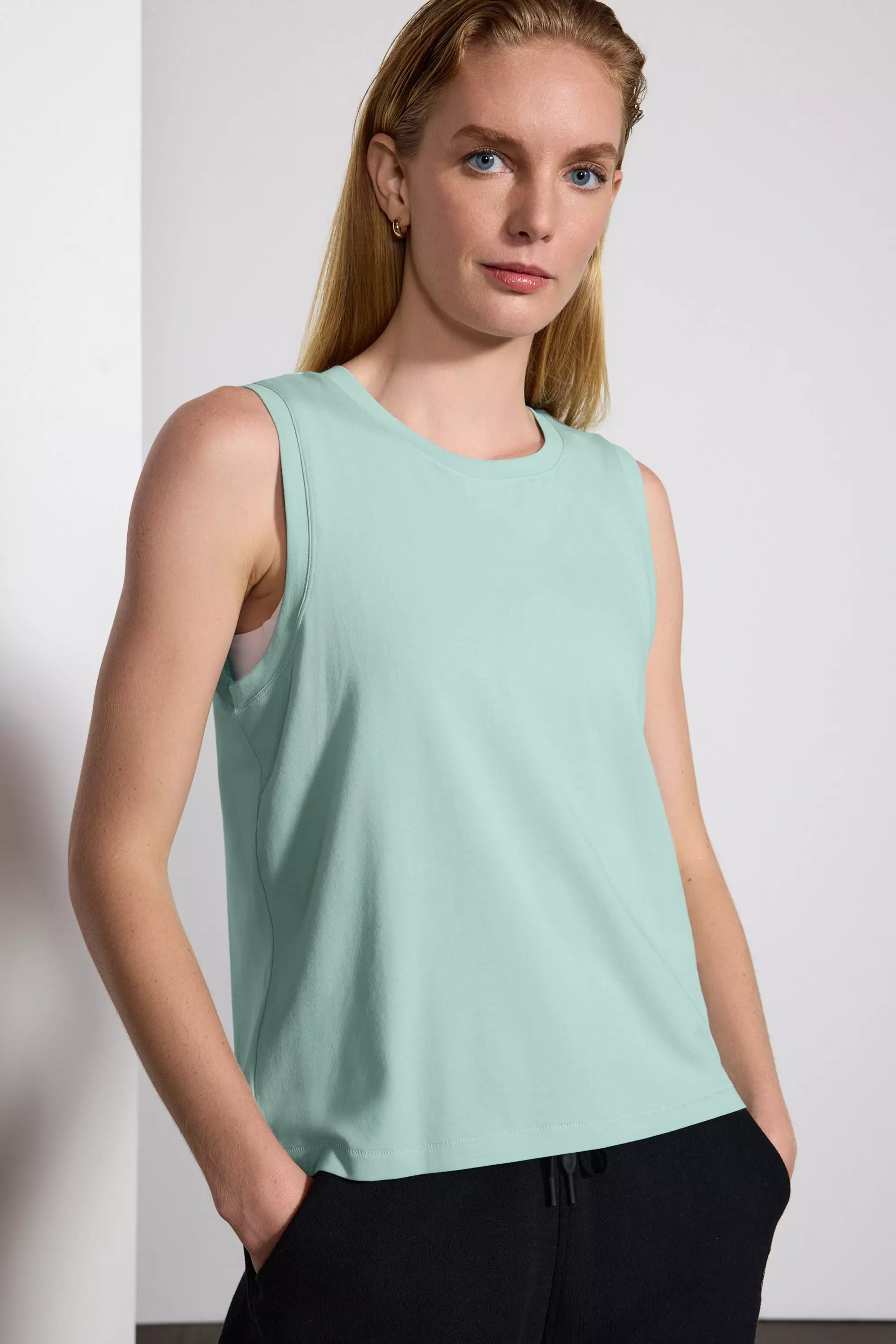 Pima Cotton Boyfriend Tank - Blue Haze | MPG Sport