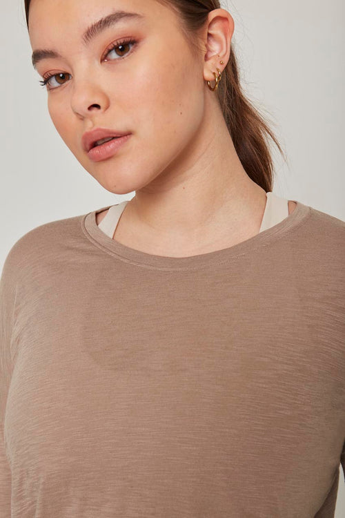 Fusion Crew Neck Relaxed Long Sleeve Mixed Media Shirt – MPG Sport